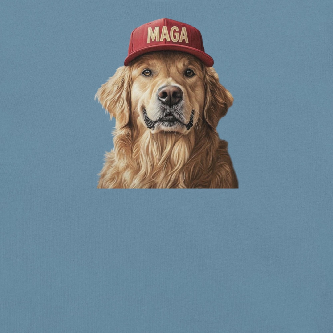 Golden Retriever Wearing MAGA Hat Shirt, Funny MAGA Trump 2024 Tshirt ...