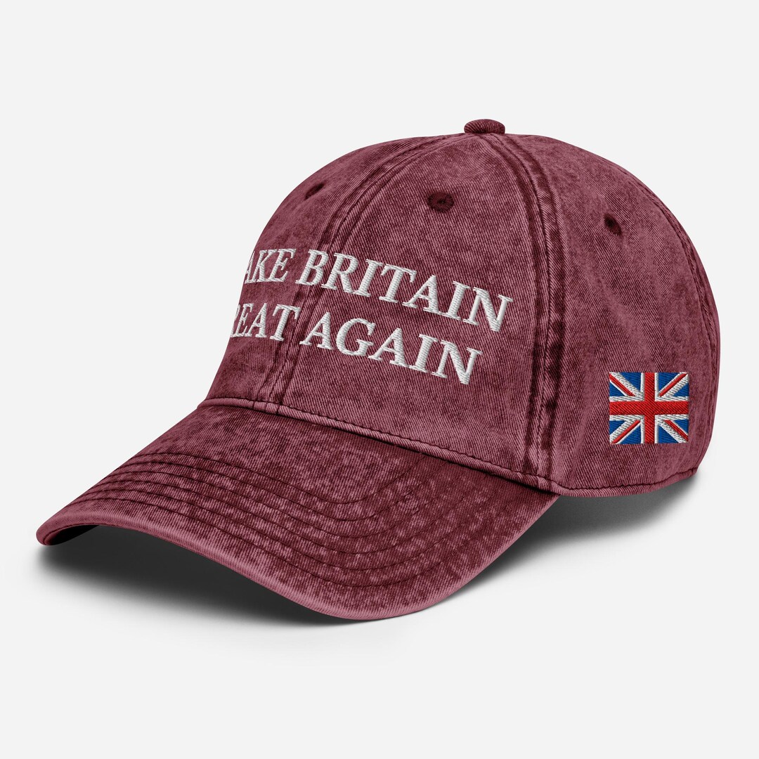 Make Britain Great Again Hat, Union Jack Flag Embroidered Adjustable ...