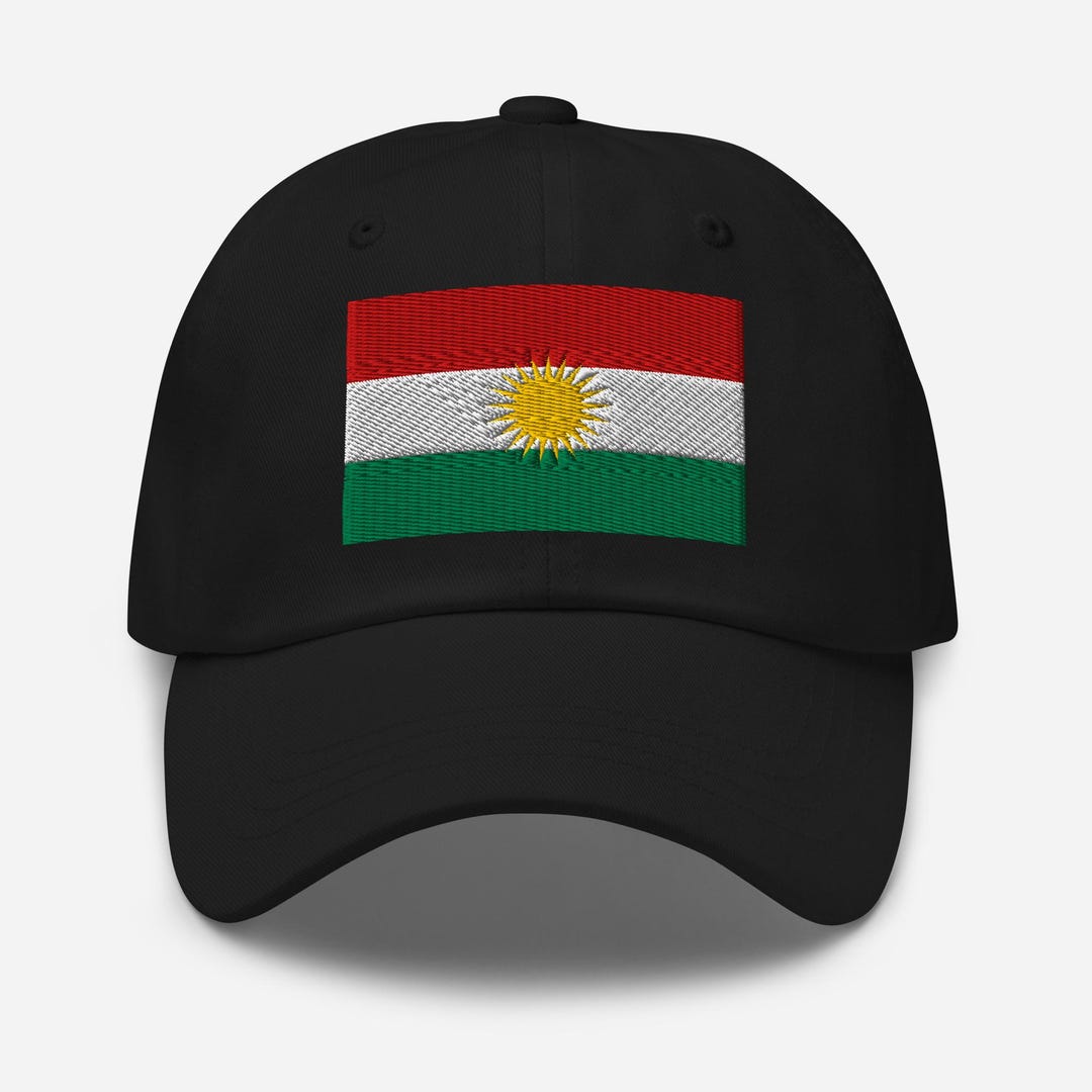 Kurdish Flag Hat, Kurdistan Embroidered Adjustable Cotton Dad Cap ...