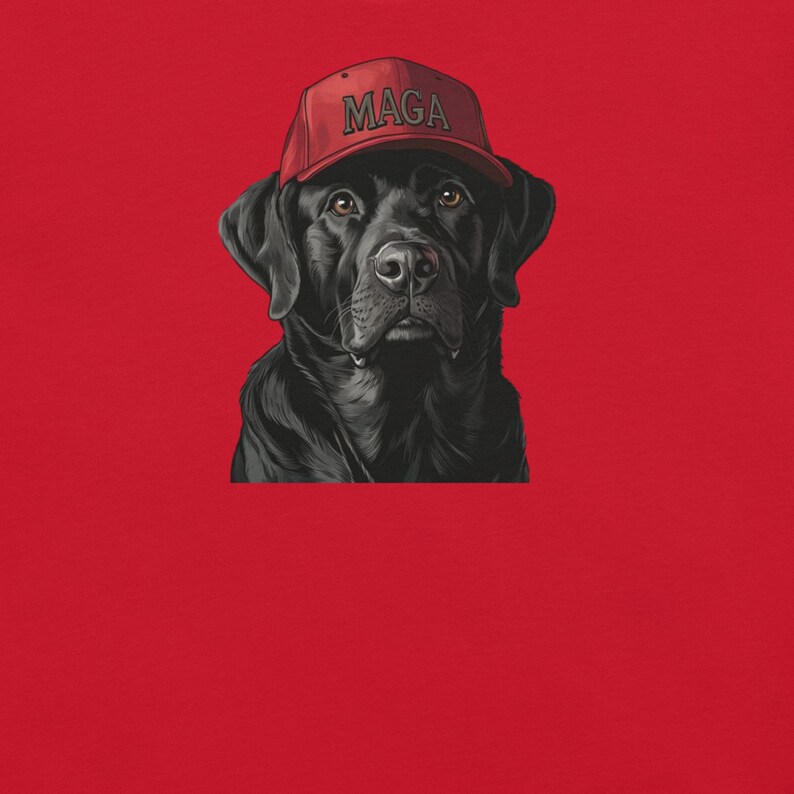 Black Labrador Wearing MAGA Hat Shirt, Funny Black Lab Tshirt, Dogs for ...