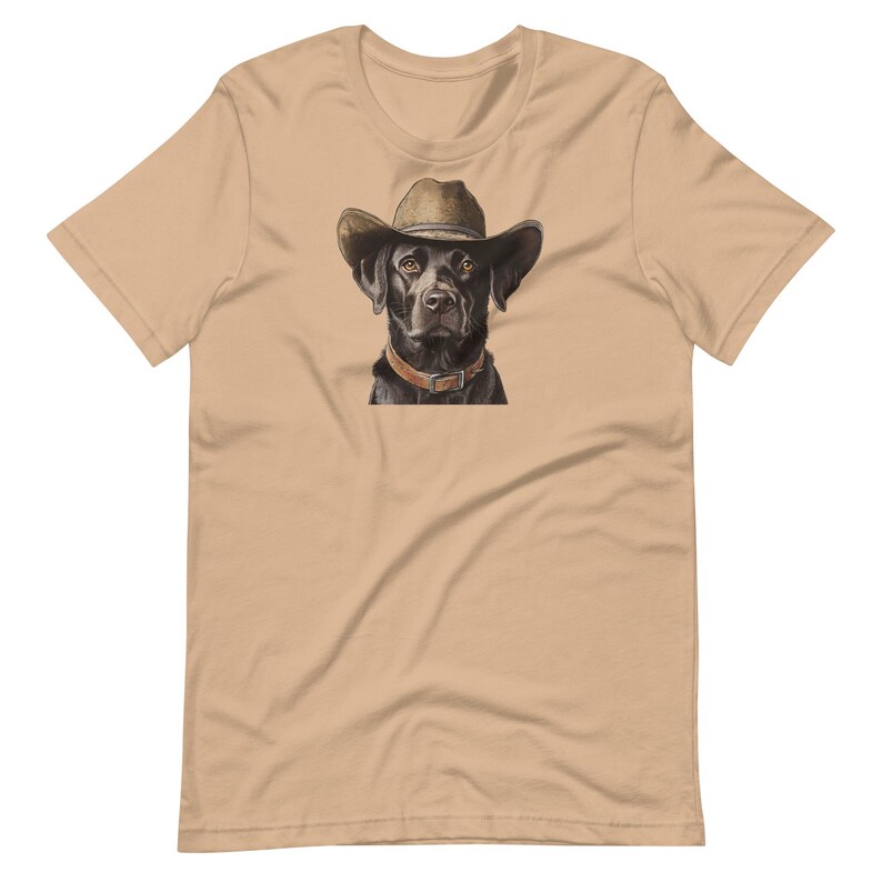Chocolate Labrador Wearing Cowboy Hat Shirt, Funny Chocolate Lab Short ...