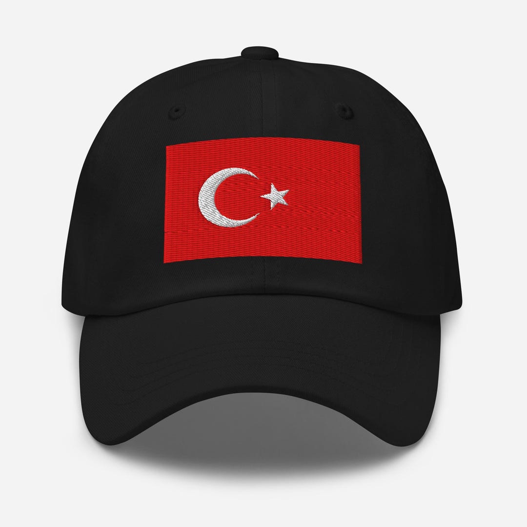Turkey Flag Hat, Turkish Flag Embroidered Adjustable Cotton Baseball ...