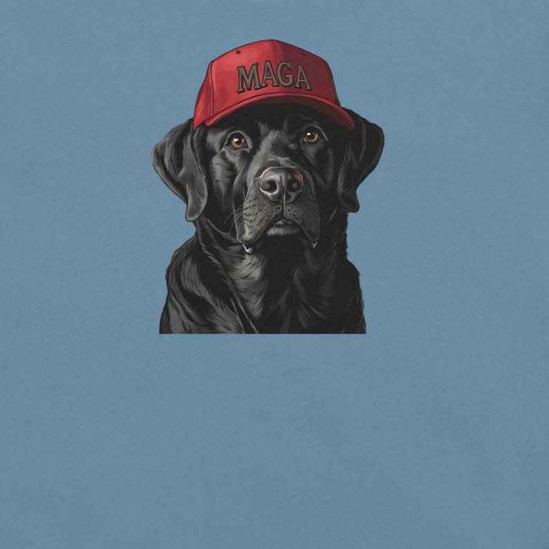 Black Labrador Wearing MAGA Hat Shirt, Funny Black Lab Tshirt, Dogs for ...