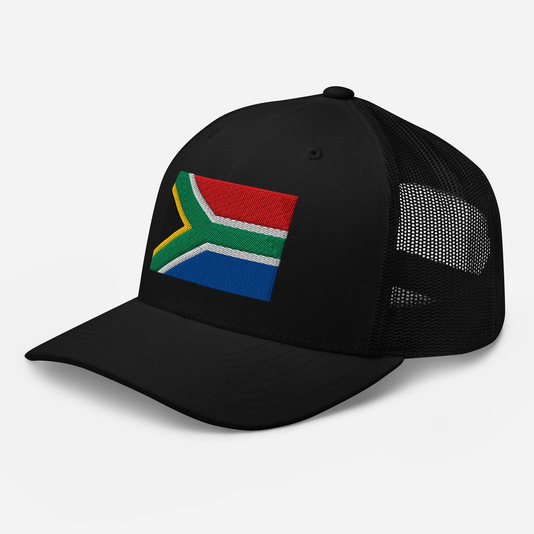 South Africa Flag Hat, Embroidered Adjustable Mesh Trucker Cap, South ...