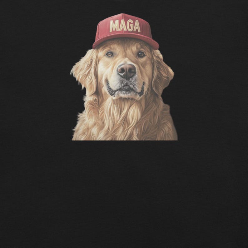 Golden Retriever Wearing MAGA Hat Shirt, Funny MAGA Trump 2024 Tshirt ...