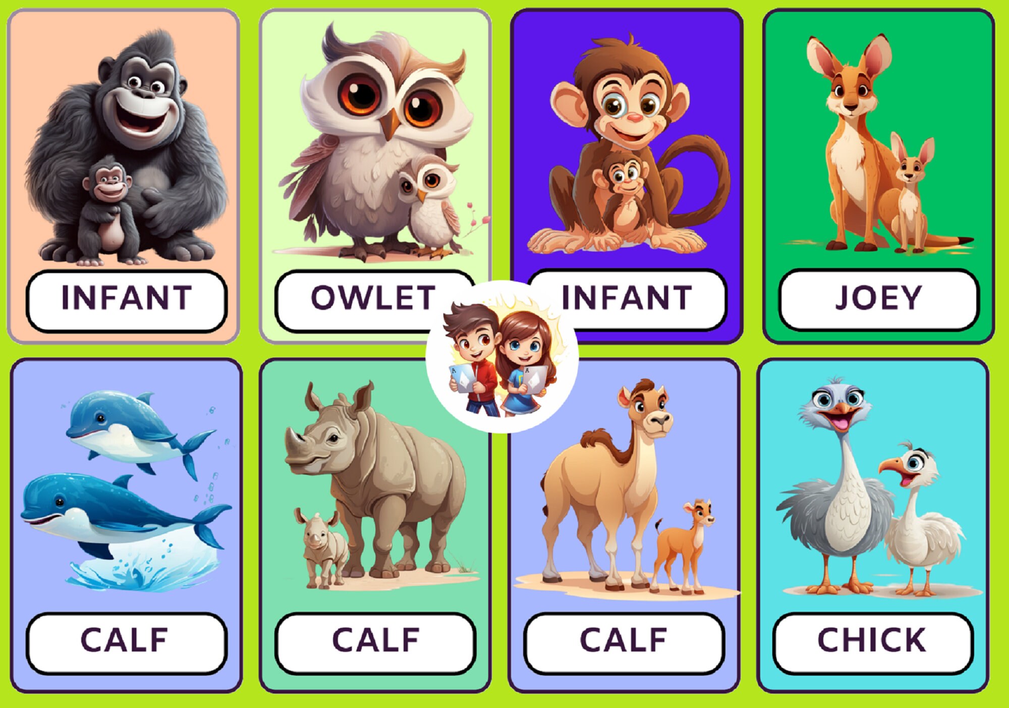 40 Interactive Kids Animals Flash Cards for Fun Learning + Free Animals ...