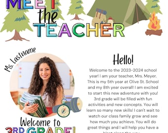 Meet the Teacher Sunshine Themed Welcome Letter Template for Grades PK ...