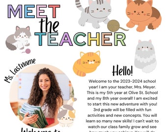 Meet the Teacher Sunshine Themed Welcome Letter Template for Grades PK ...