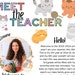 Meet the Teacher Cat Themed Editable Template, Teacher Introduction ...