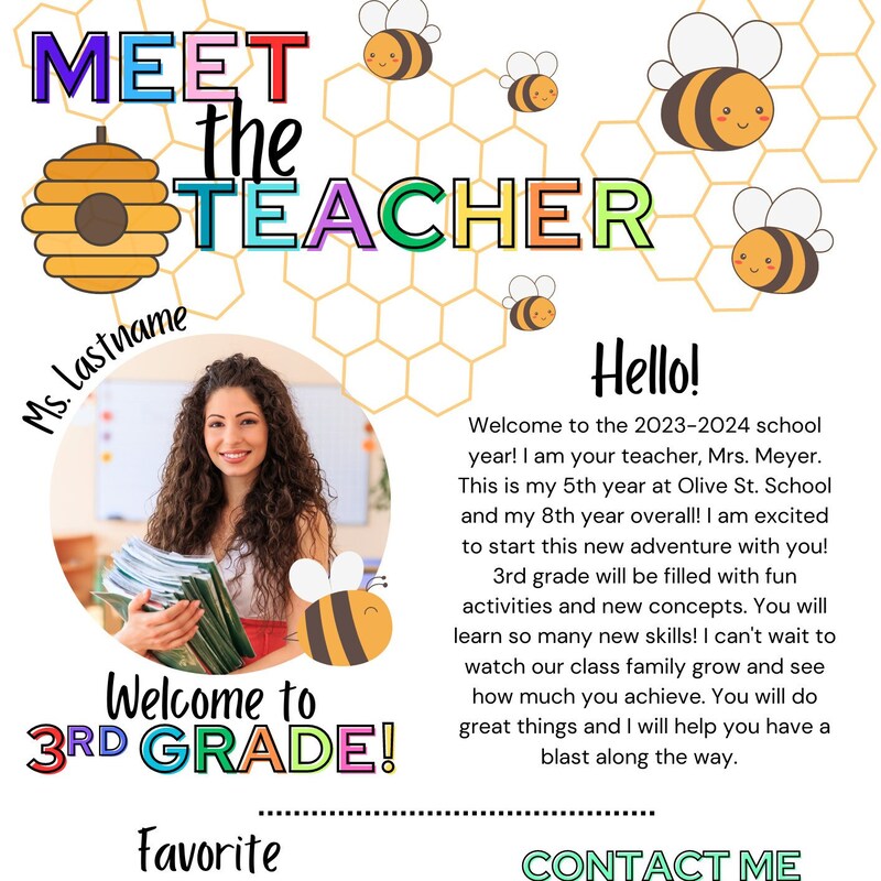 Meet the Teacher Template - Etsy