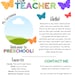 Meet the Teacher Butterfly Themed Welcome Letter Template for Grades PK ...