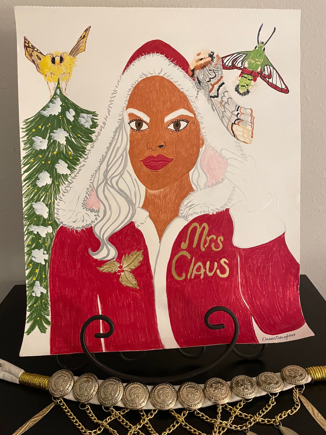 Mrs Claus With Canary Shouldered Thorn Moth, Broad Bordered Bee Hawk ...