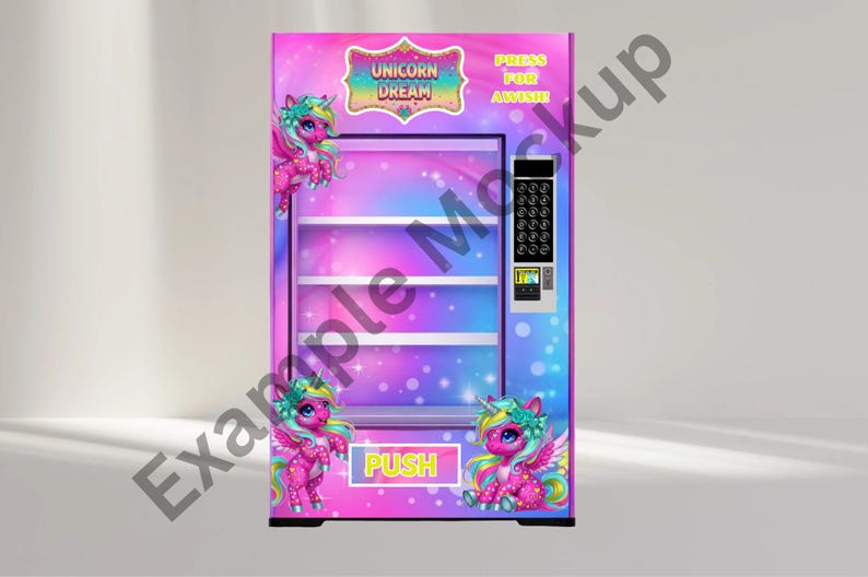 Unicorn Vending Machine | Editable Canva Template | Unicorn Dream ...