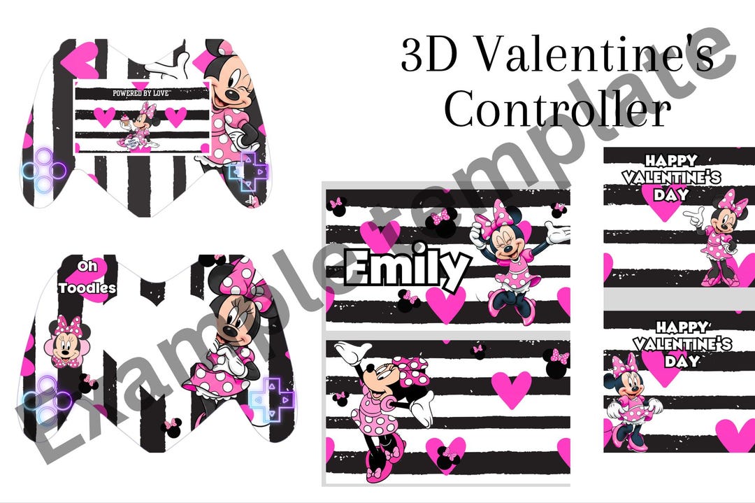 Gamer Valentine Candy Box Template | 3D Game Controller SVG (digital ...