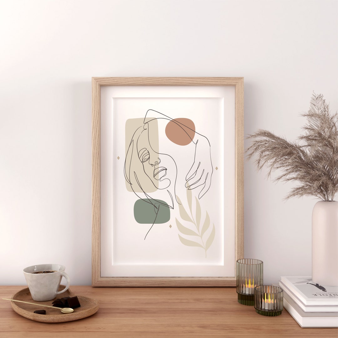 Modern Line Art Woman, Digital Art Print, Woman Print, Minimalist Line ...