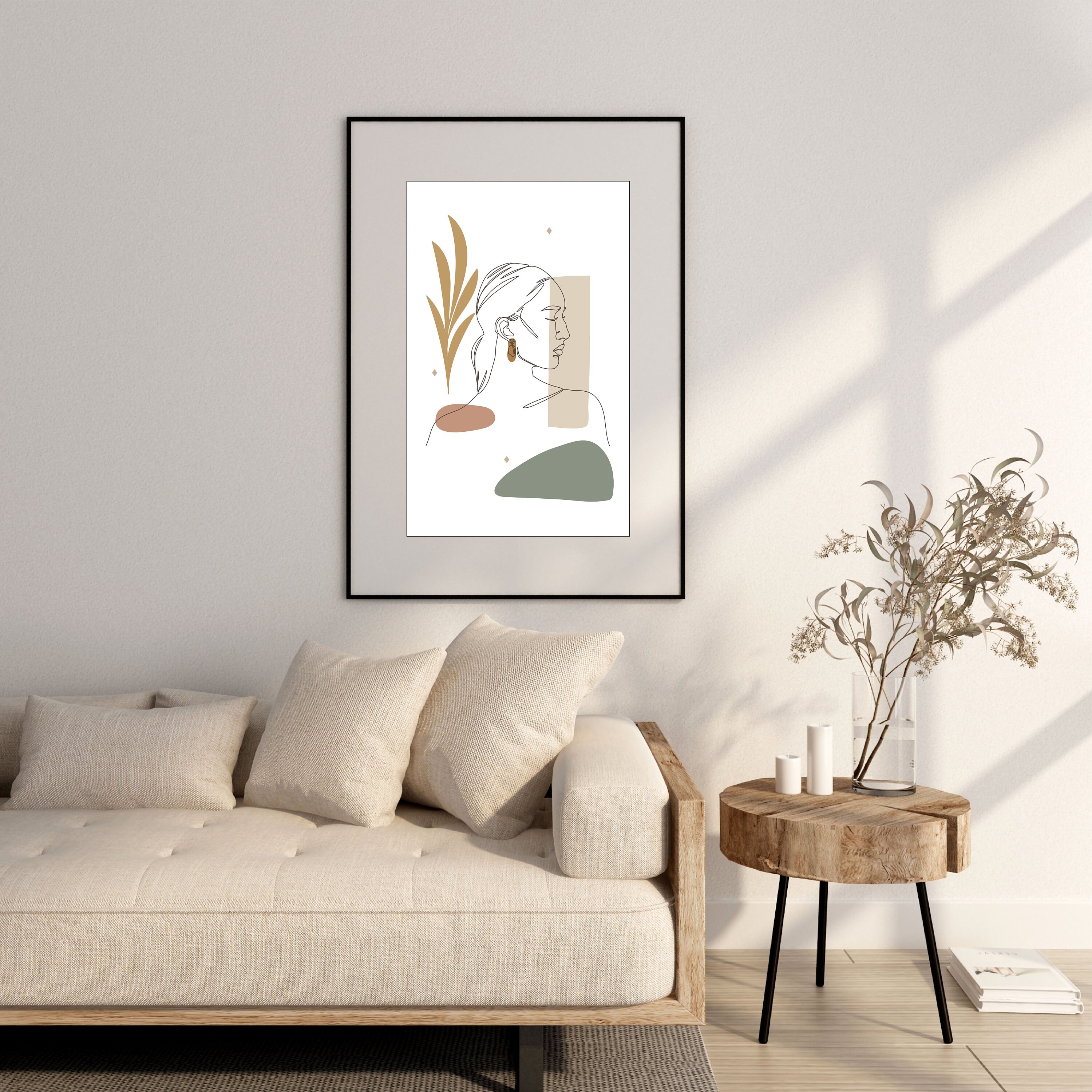 Modern Line Art Woman, Digital Art Print, Woman Print, Minimalist Line ...