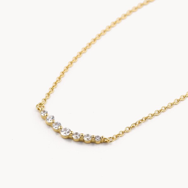 Graduated Diamond Necklace - Etsy