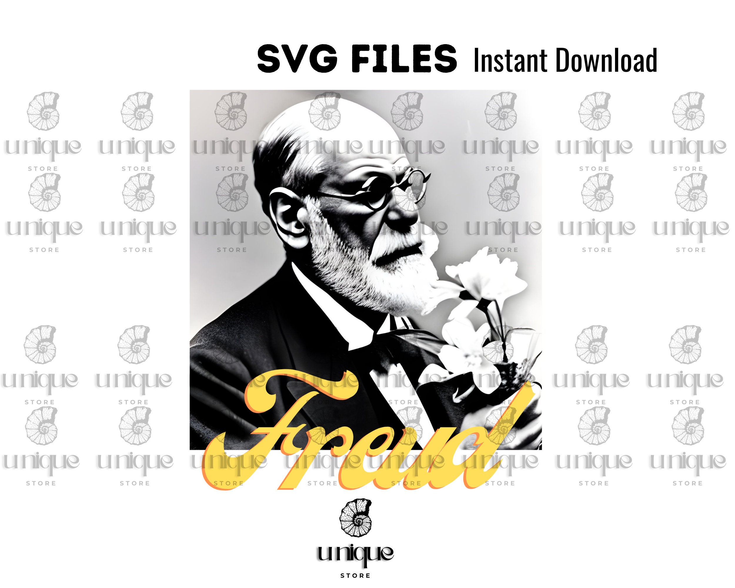 Sigmund Freud SVG, Psychology SVG, Psychoanalysis Digital Art, Cricut ...