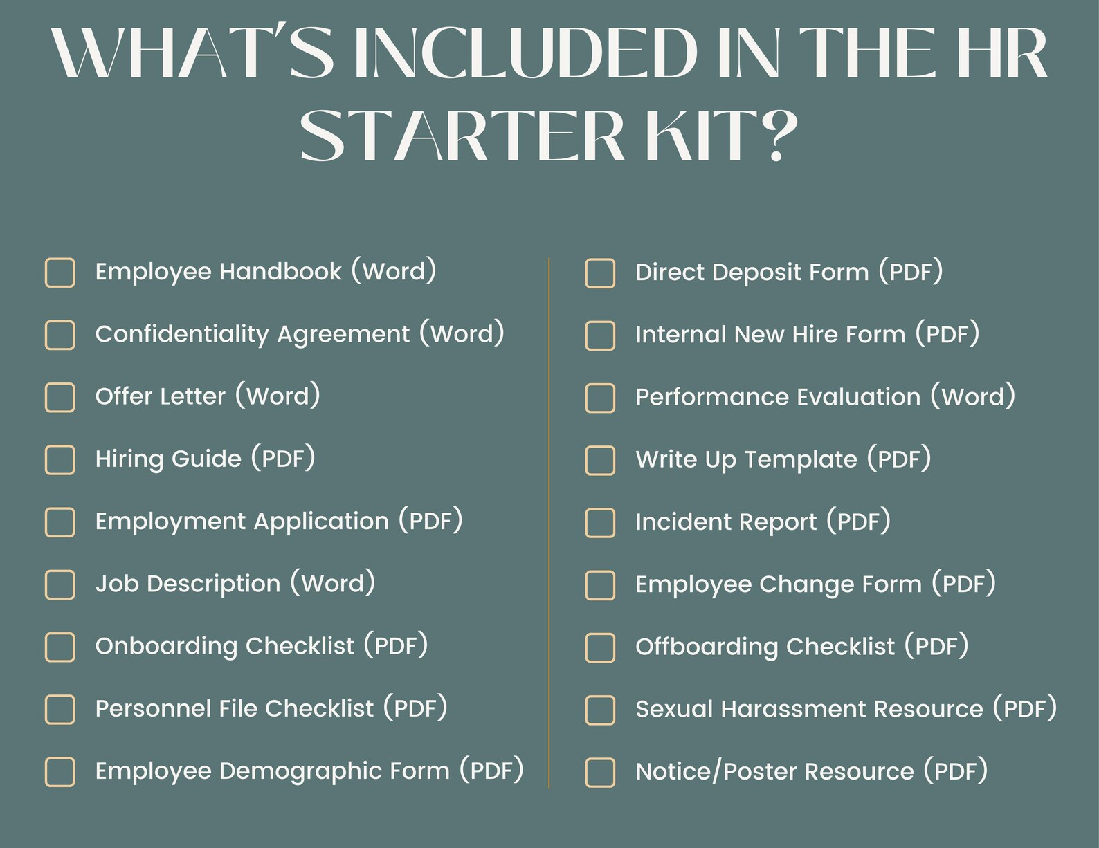 HR Starter Kit (US) - New Hire Onboarding - Policy - Compliance - State ...