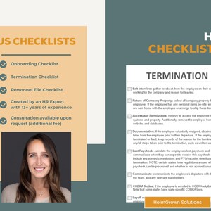 Onboarding - Termination - Employee File - Checklist - Human Resources ...