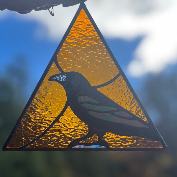 Stained Glass Raven - Etsy