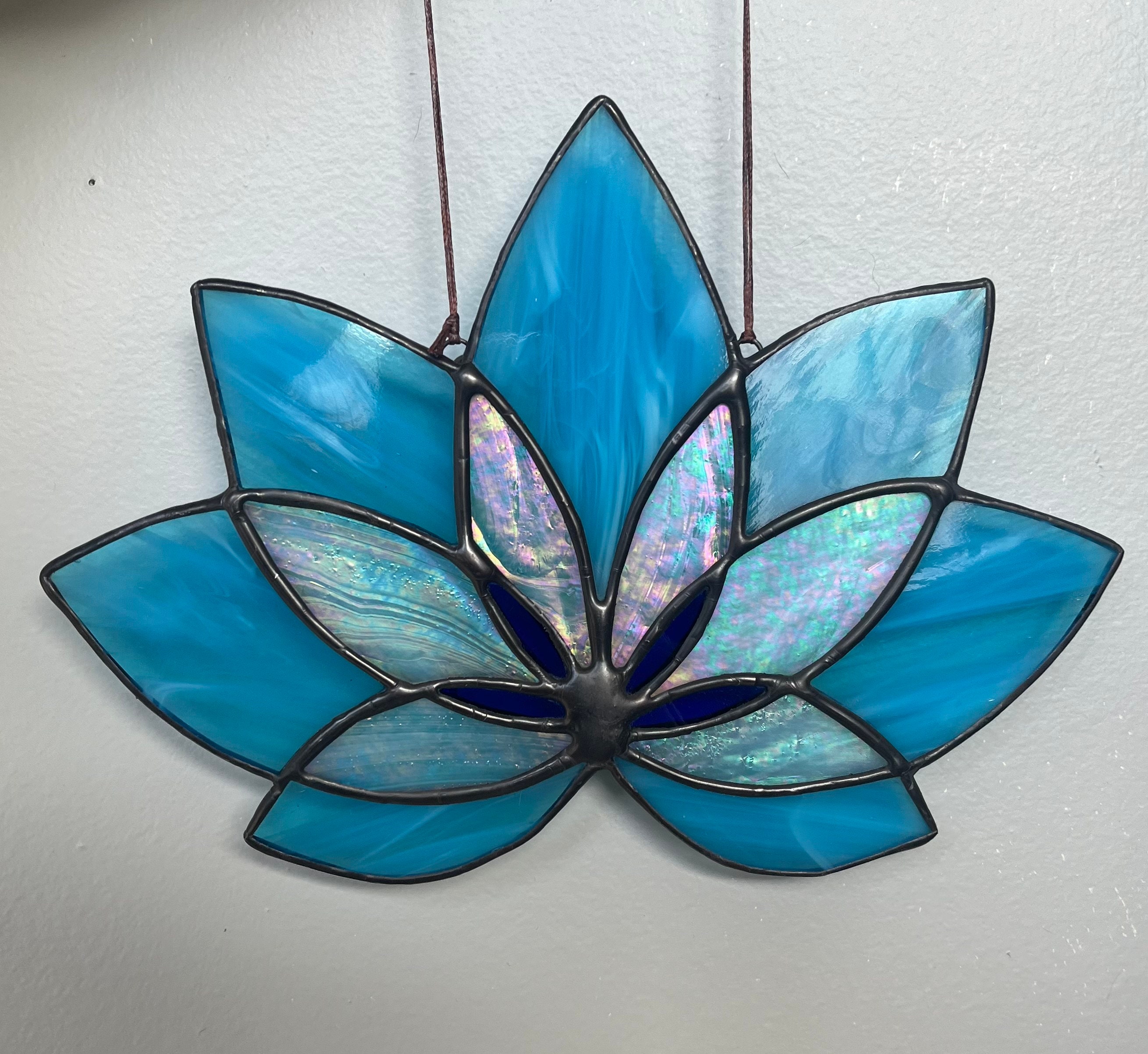 Lotus Flower Stained Glass Suncatcher - Etsy
