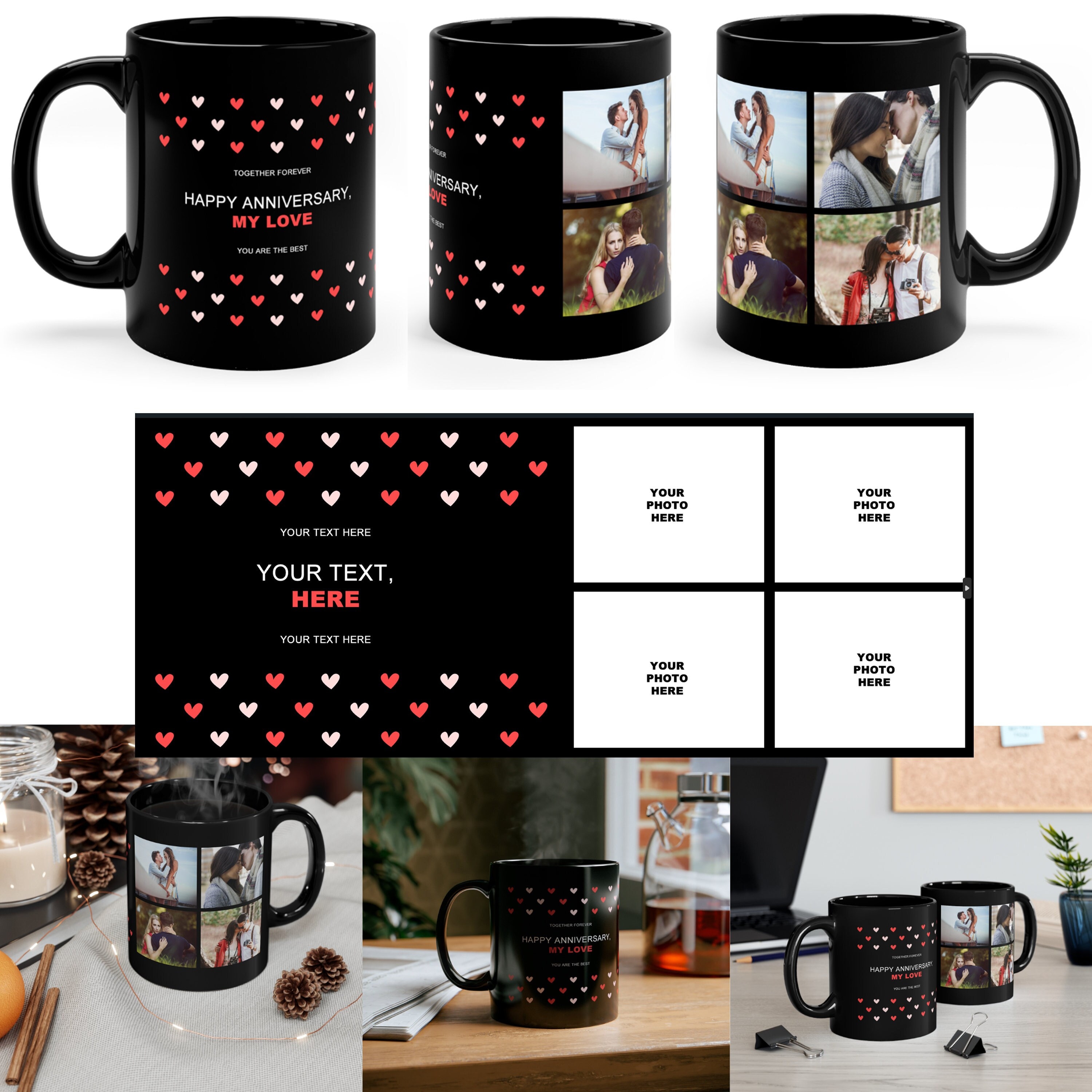 Photo Collage Mug Personalized Photo Couple Mug Collage - Etsy