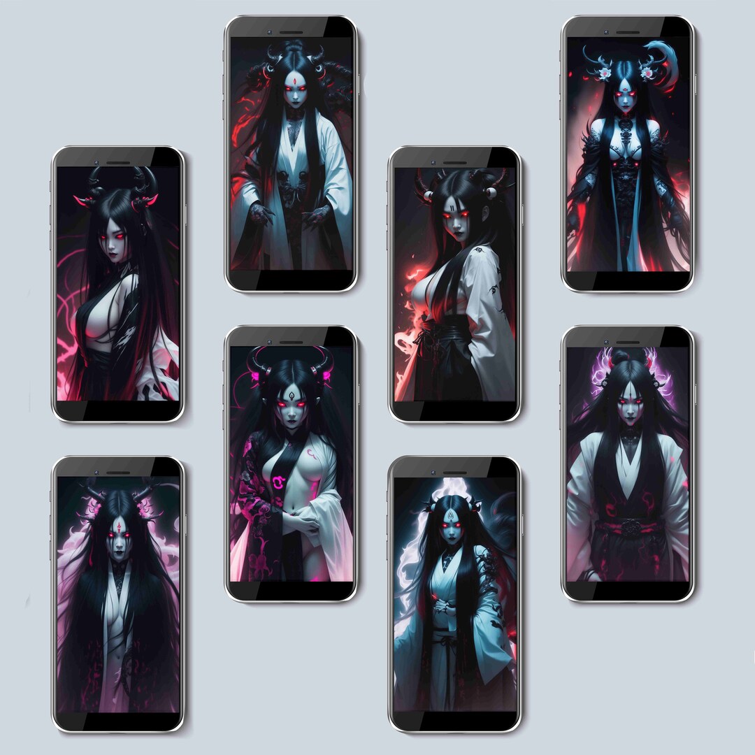 8 Beautiful Japanese Seductive Demon Girl Phone Wallpapers - Etsy