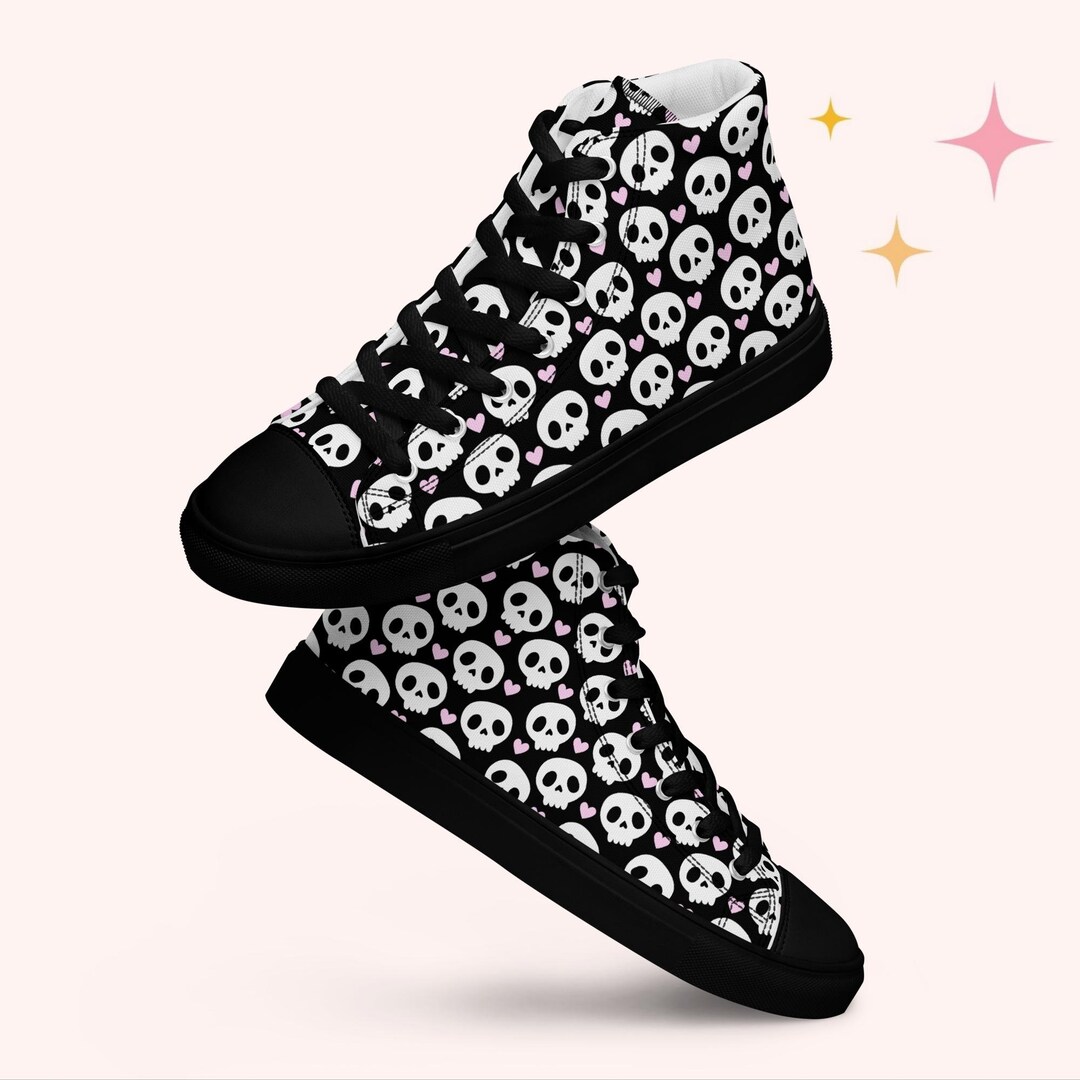 Pastel Goth Women High Top Canvas Shoes Kawaii Goth Casual Fashion ...
