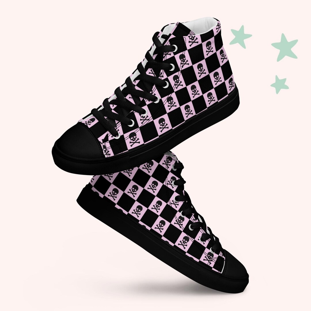 Pastel Goth Women High Top Canvas Shoes Cute Goth Casual Fashion ...