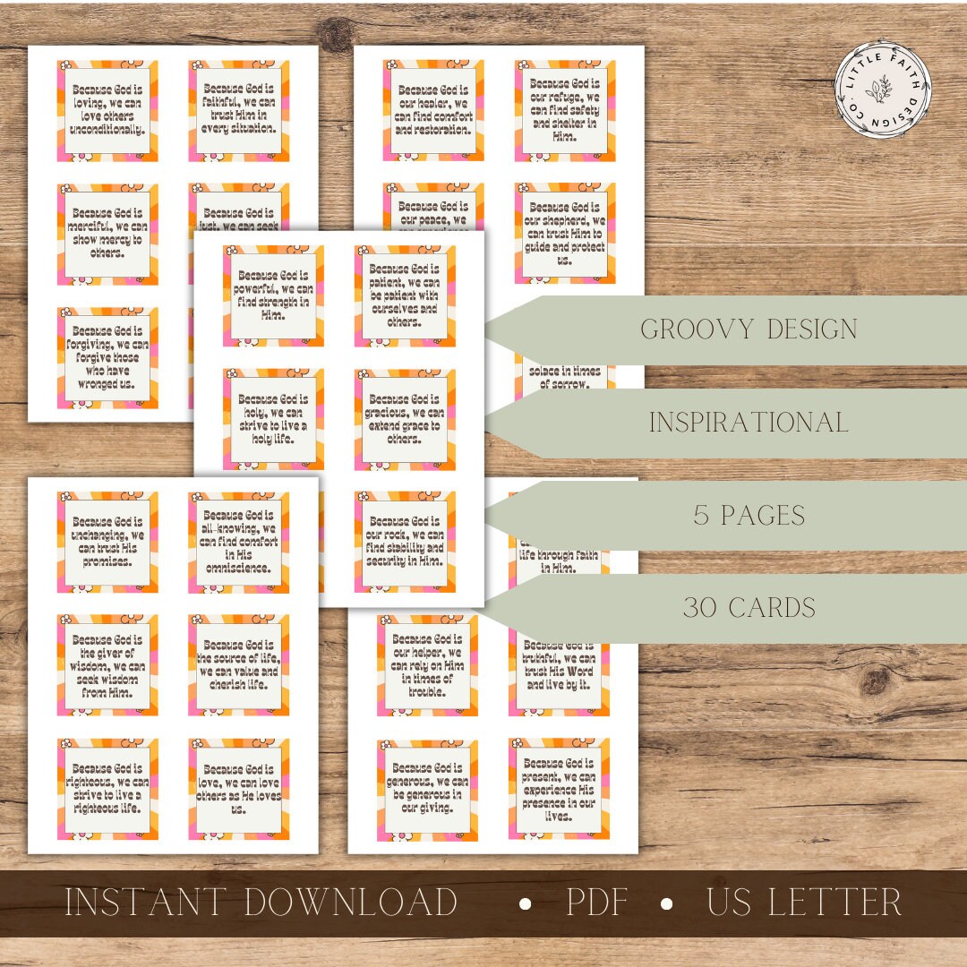 Groovy Biblical Inspiration Cards / Affirmation Cards / - Etsy