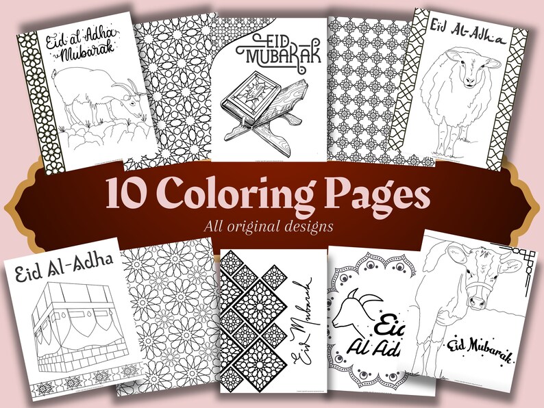 Muslim Eid Al Adha Coloring Pages | Printable Digital Download - Etsy