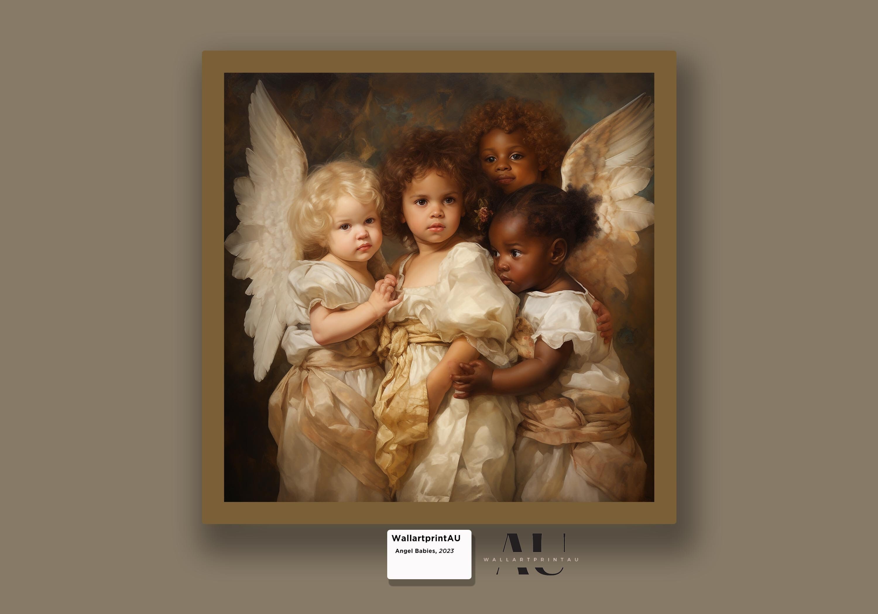 Renaissance Angel Baby Painting, Digital Wall Print, Printable Wall Art ...
