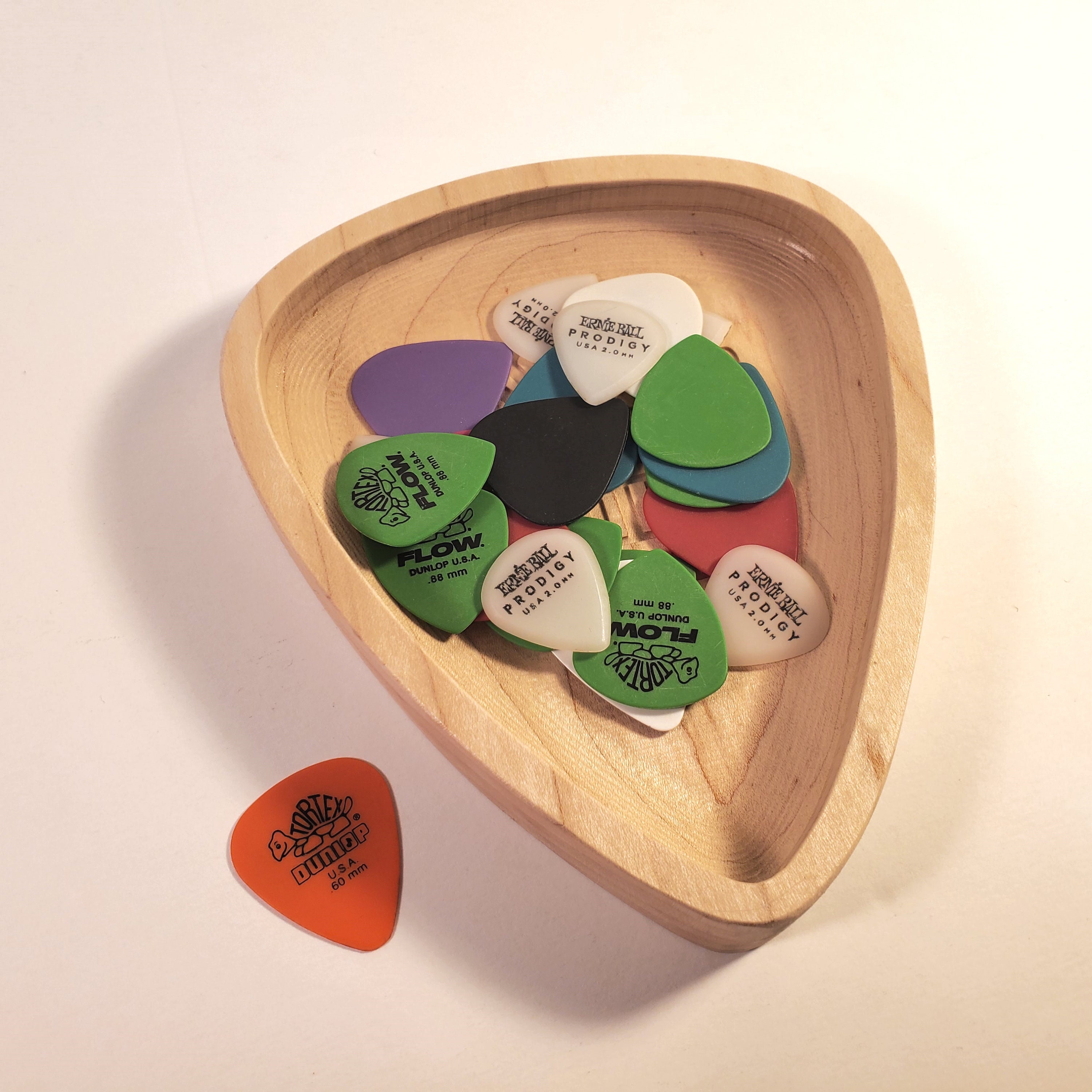 Handcrafted XL Maple Wood Guitar Pick Dish Extra Large Dunlop Style ...