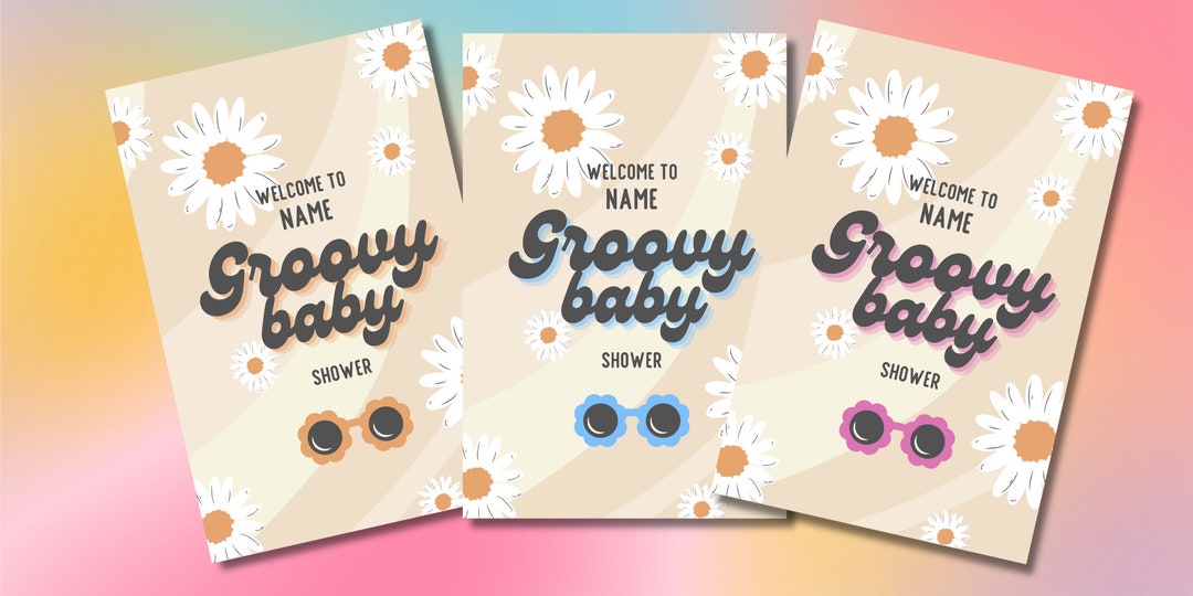 Groovy Baby Shower Welcome Sign - Etsy