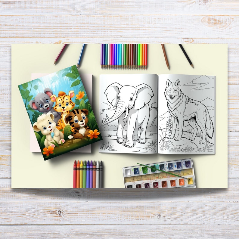 230 Cute Animals Coloring Pages for Kids, 30 Colourful Book Covers ...