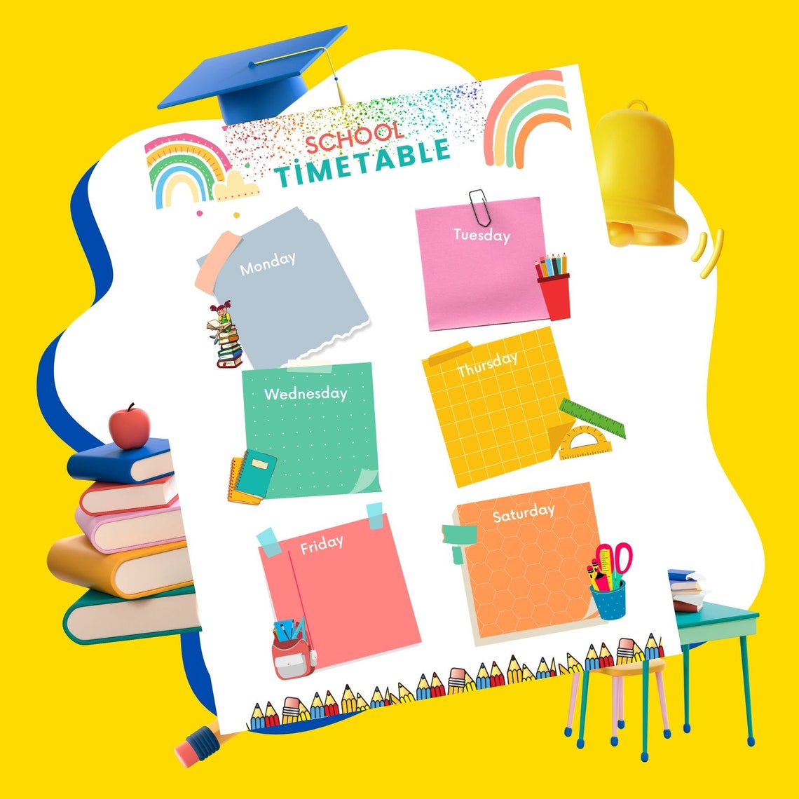 Routine Chart for Kids, Weekly Lesson Plan Template, Lesson Planner ...