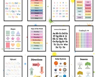 25 Educational Wall Art, Classroom Posters, Homeschool Printables ...