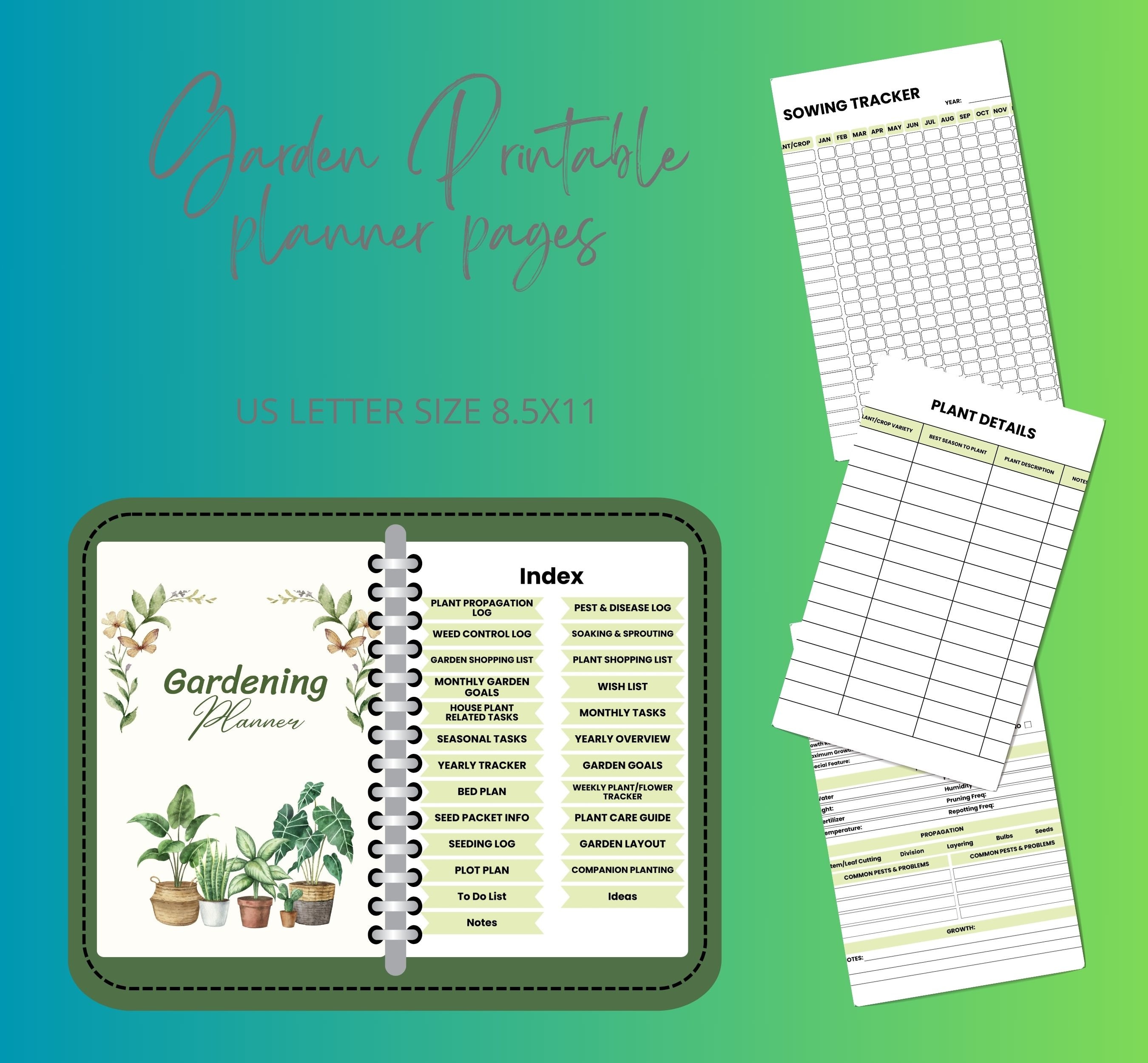 Printable Editable Garden Planner, Garden Planner Canva, Plant Planner ...