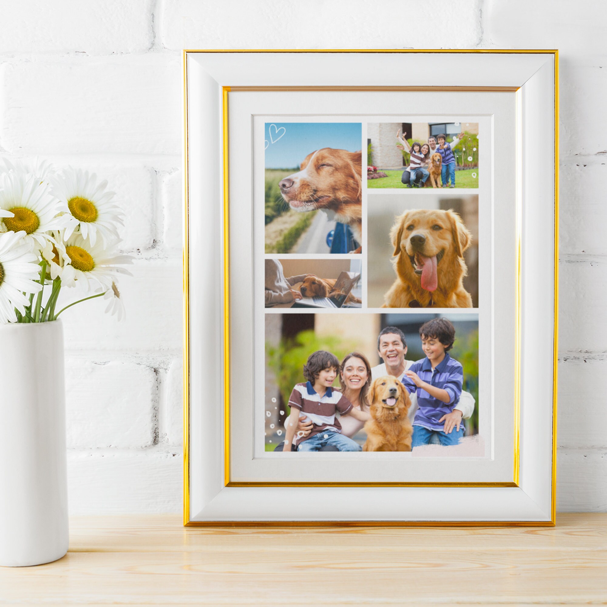 Editable Pet Photo Collage, Dog Photo Gift, Animal Photo Frame, Pet ...