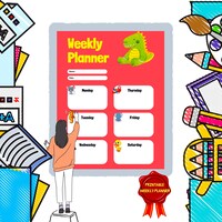 Routine Chart for Kids, Weekly Lesson Plan Template, Lesson Planner ...
