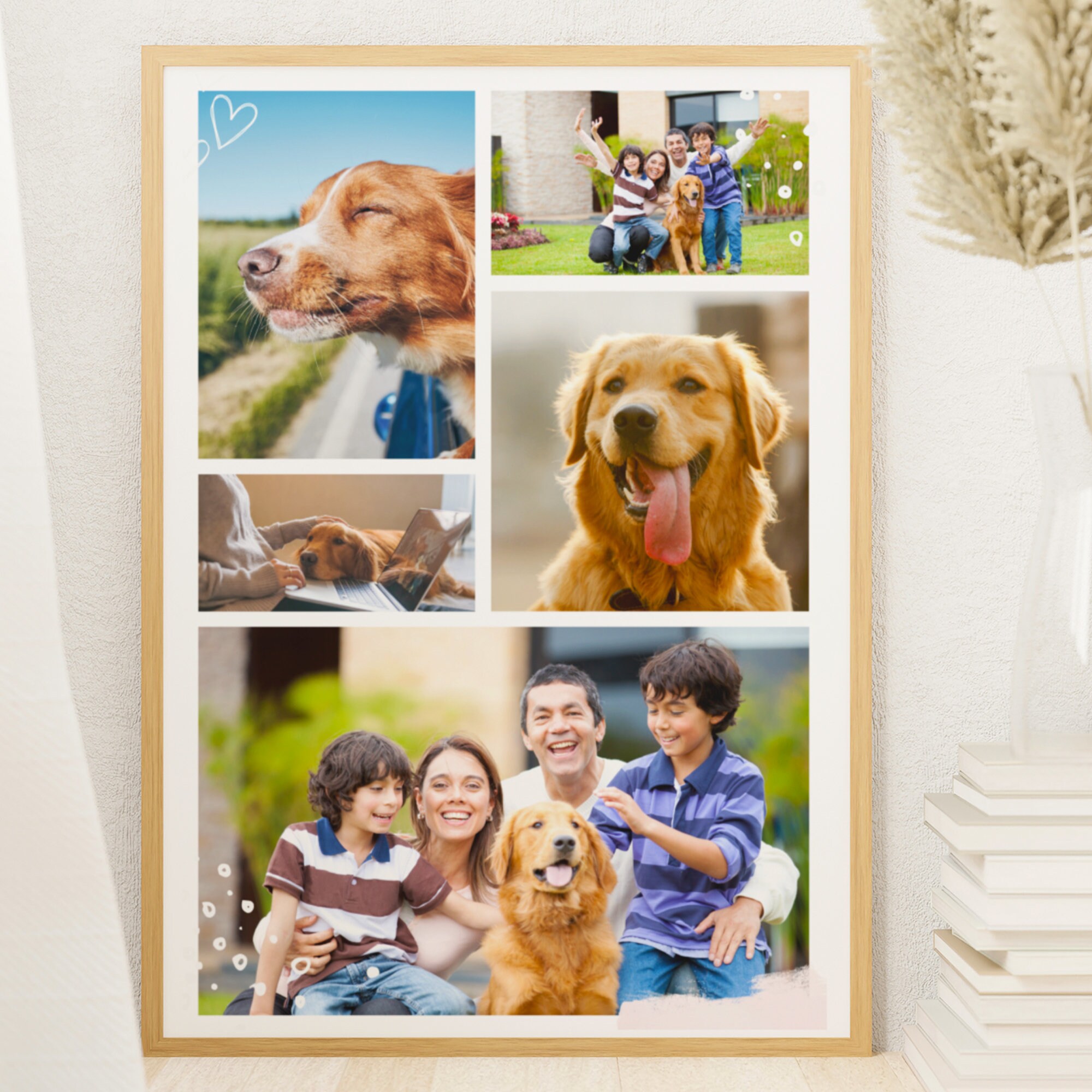 Editable Pet Photo Collage, Dog Photo Gift, Animal Photo Frame, Pet ...