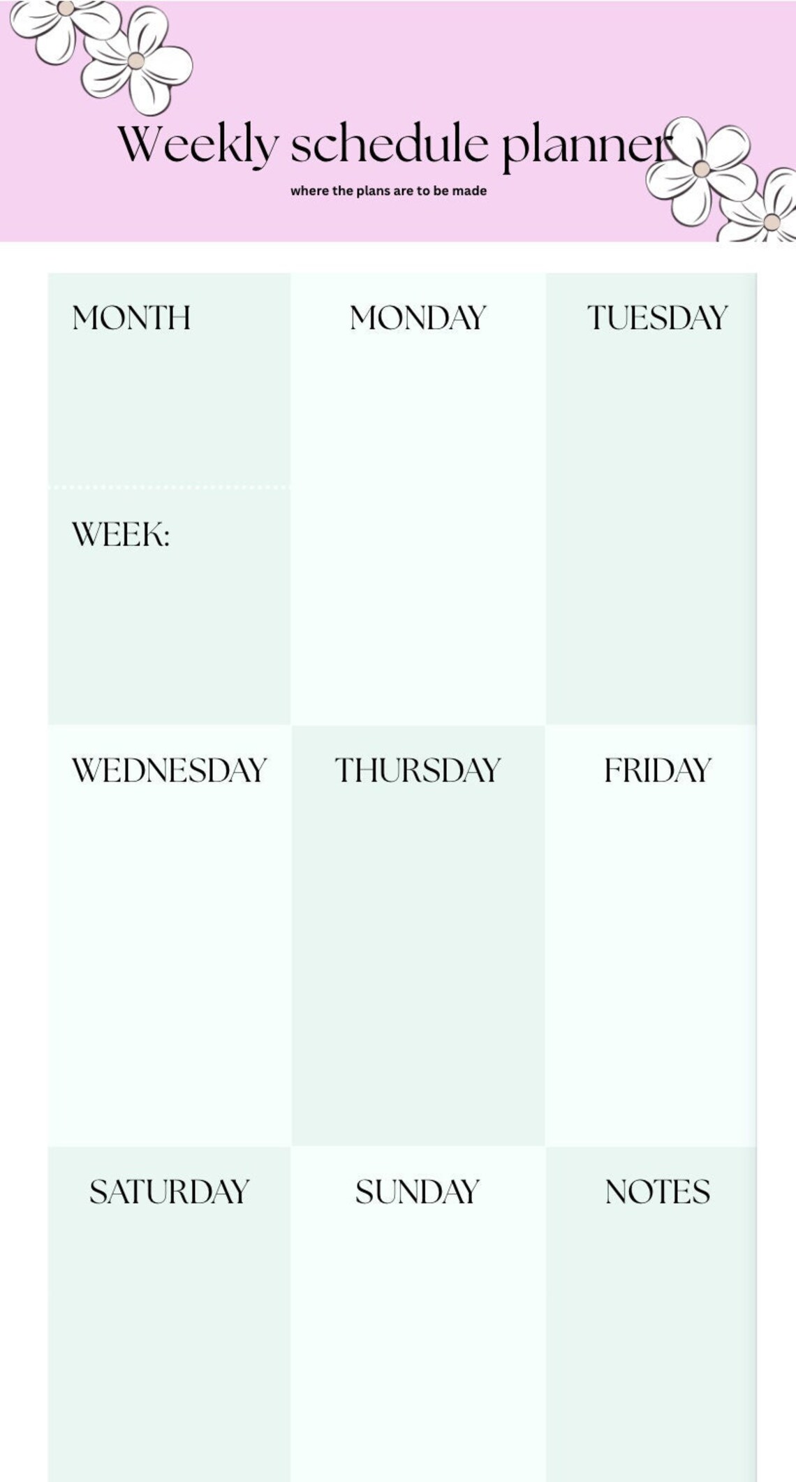 Digital Weekly Schedule Planner - Etsy