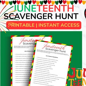 Juneteenth Scavenger Hunt, Printable Party Activity for Kids or Adults ...