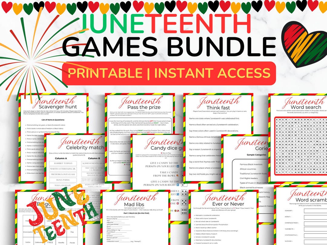 Juneteenth Games MEGA Bundle Juneteenth Games for Kids Family Black ...
