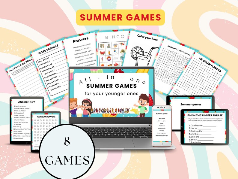 Printable Summer Activity Games for Kids – Beach Themed Word Search ...