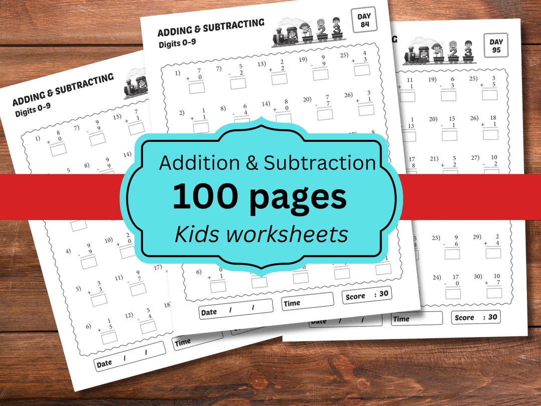 100 Days Math Workbook, Addition and Subtraction Practice,no Prep Math ...