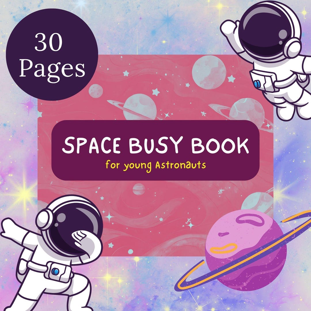 Space Busy Book, Binder for Little Astronauts, Planets Description ...