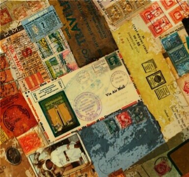 CUSTOM Art Postage Stamp and Cover Collage Artwork - Choose Your ...