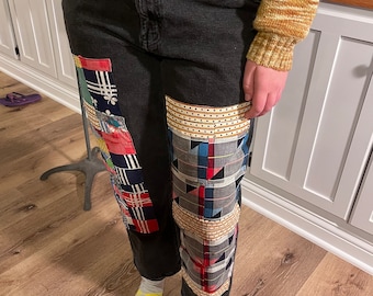 Patchwork Jeans - Etsy